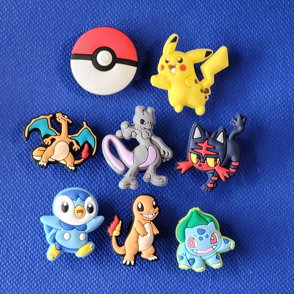 Other | Set Of 8 Pokemon Shoe Charms For Crocs Pikachu Charmander ...